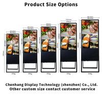 China CH Portable Mobile Digital Signage LCD Screen Advertising Display 32-65 Inch Foldable Digital Poster for Shopping Mall Store for sale