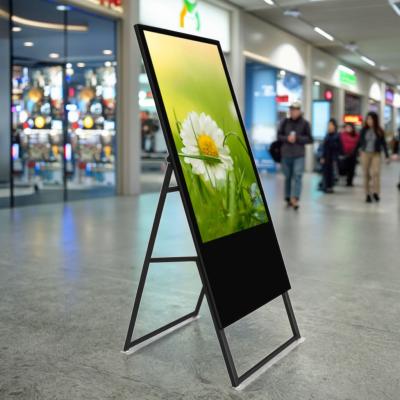 China 43 Inch Ultra Thin Vertical Digital Signage Floor Standing Display for Retail Indoor Commercial Use for sale
