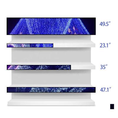 China Indoor Wide Stretched Bar LCD Display 1920x360 250-500 cd/m2 Shelf Bar Monitor for sale