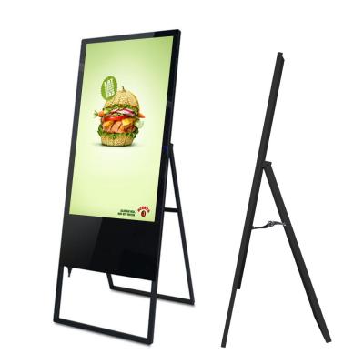 China 43 Inch Portable Free Standing Digital Poster Signage Screen Advertising Display Kiosk for Retail Store for sale