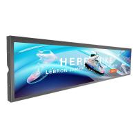 China Custom Size Supermarket Shelf Advertising LCD Display Screen Ultra Narrow Bar Digital Media Player 28 Inch 1920x540 for sale