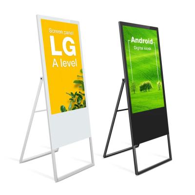 China 43 Inch Portable Digital Blackboard Display Battery Operated Sidewalk Sign for Retail Advertising for sale