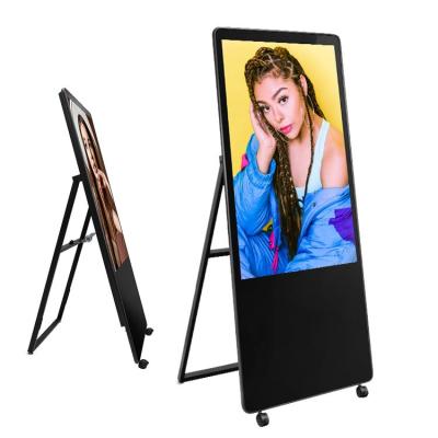 China 55 Inch Portable PCAP LCD Digital Signage Display Kiosk Retail Advertising Stand Cloud CMS for sale