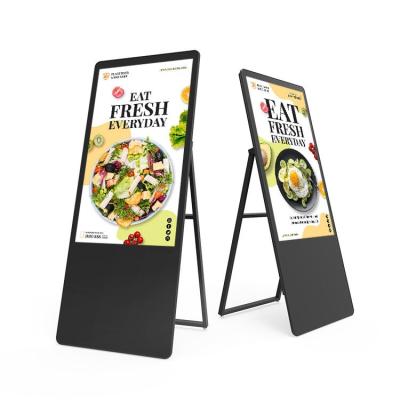 China 43 Inch Portable Indoor LCD Digital Signage Display Kiosk Advertising Video Stand Totem for Retail Mall for sale