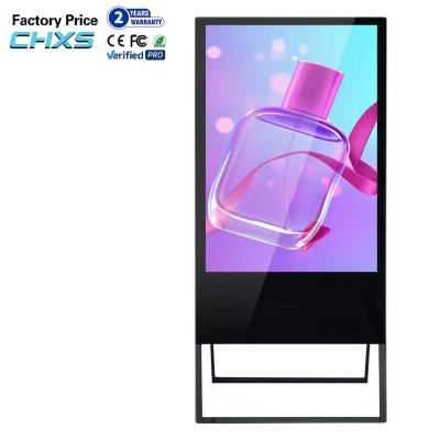 China CH Indoor LCD Digital Poster Movable Advertising Media Player A-Type Portable Display Digital Signage for Store for sale