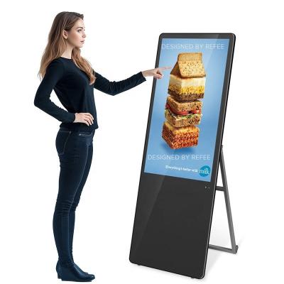China CH Indoor LCD Digital Poster Movable Advertising Media Player A-Type Portable Display 43 Inch for sale