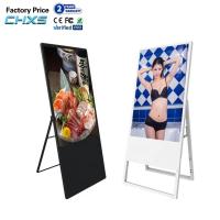 China CHXS 32 Inch Portable Electronic Water Sign Machine Vertical Floor Standing Foldable Display Screen for Shopping Mall for sale