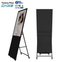 China CHXS 55 Inch Portable LCD Digital Signage Floor Standing Advertising Poster Screen 1920x1080 for sale