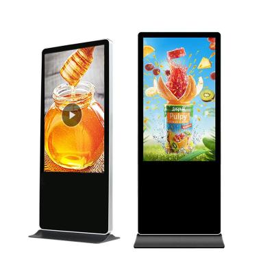 China CH Smart Android Video Exhibition Advertising Screen 55 Inch Indoor Floor Stand Vertical Digital Signage Display for sale