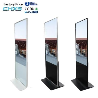 China 55 Inch Android Touch Screen Kiosk Totem Display Advertising Player Ultra Thin Floor Standing Digital Signage 1920x1080 for sale