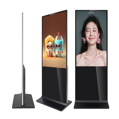 China 55 Inch 4K LCD Floor Stand Digital Signage Kiosk Capacitive Touch Screen for Mall Advertising for sale