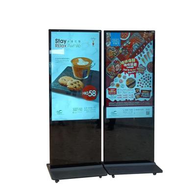 China 43 49 55 Inch 4K Floor Stand Digital Signage Display Touchscreen for Mall Advertising for sale