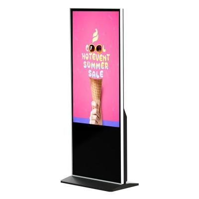 China 65 Inch 4K Floor Standing Digital Signage Touch Screen Totem Display for Business Advertising for sale
