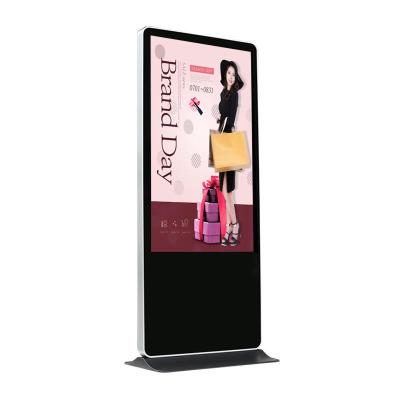 China 55 Inch 4K Interactive Touch Screen Kiosk Floor Standing Digital Signage Display for sale