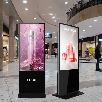 China 55 Inch 4K Floor Standing Digital Signage Kiosk with Touch Screen for Retail and Elevator Use for sale