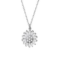 China 925 Sterling Women Necklaces Silver Daisy Necklace Cubic Zircon Cross for sale