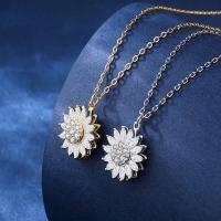 China 925 Sterling Women Necklaces Silver Daisy Necklace Cubic Zircon Cross for sale