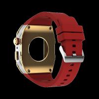 China 44/45mm Apple Watch Carbon Fiber Silver Titanium Case for sale