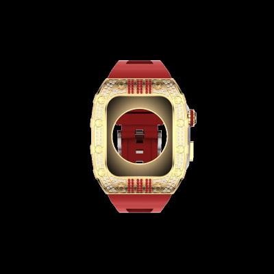 China 44/45mm Apple Watch Carbon Fiber Silver Titanium Case for sale
