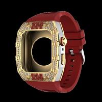 China 44/45mm Apple Watch Carbon Fiber Silver Titanium Case for sale