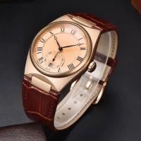 China Alloy Case Waterproof Quartz Watch Shock Proof Leather Strap Quartz Watch for sale
