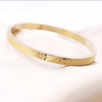 China Oval White Gold Bangle Bracelet Stainless Steel Laser Engraved Fashion for sale