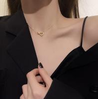 China Fashion Women Jewelry Stainless Steel Design Hollow Out Love Heart Pendant Necklace for sale