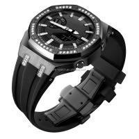 China Custom Luxury Mod Kit Silicone Band And Stainless Steel Watch Case For Casioak Ga 2100 for sale