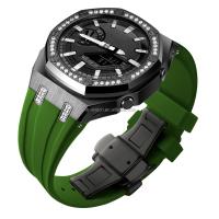 China Custom Luxury Mod Kit Silicone Band And Stainless Steel Watch Case For Casioak Ga 2100 for sale