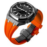 China Custom Luxury Mod Kit Silicone Band And Stainless Steel Watch Case For Casioak Ga 2100 for sale