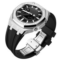 China Custom Luxury Mod Kit Silicone Band And Stainless Steel Watch Case For Casioak Ga 2100 for sale