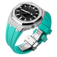 China Full Zircon Diamond Stainless Steel Watch Case And Band For Casio Ga2100 Replacement for sale