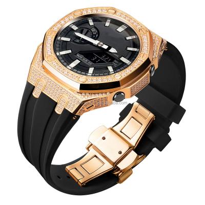China Fit For For Casio Ga2100 G Shock Luxury Stainless Steel Full Diamond Zircon Watch Case for sale