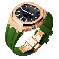 China Fit For For Casio Ga2100 G Shock Luxury Stainless Steel Full Diamond Zircon Watch Case for sale