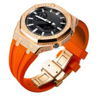 China Fit For For Casio Ga2100 G Shock Luxury Stainless Steel Full Diamond Zircon Watch Case for sale