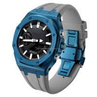 China Stainless Steel Watch Case And Band For Casio Ga2100 G Shock Blue 316L Steel Band Bezel for sale