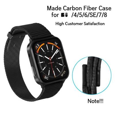 China Made Luxury Carbon Fiber Case for Apple Watch /4/5/6/SE/7/8 High Customer Satisfaction for sale