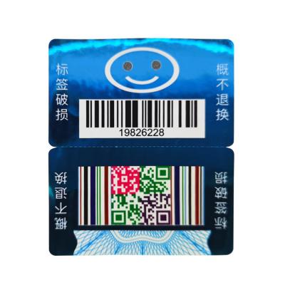 China Double Layer QR Code Label Laser Customized Security Labels Adhesive CE for sale