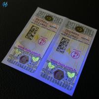 China Offset Printing Holographic Security Stickers Glossy/Matt Surface Permanent Adhesive for sale