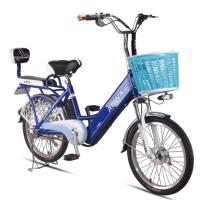 China 24'' Aluminum Rims Lithium Single Speed City Bike Blue Pedal Assist Electric Bike for sale