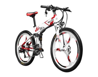 China 26 inch Folding Mountain Electric Bike With Suspension and Shimano Derailleur for sale