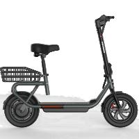 China 12-inch Foldable Electric Scooter with Front & Rear Dual Suspension, Rear Seat & Cargo Basket for Commuting & Shopping for sale