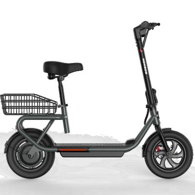 China 12-inch Foldable Electric Scooter with Front & Rear Dual Suspension, Rear Seat & Cargo Basket for Commuting & Shopping for sale