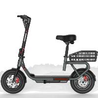 China 12-inch Foldable Electric Scooter with Front & Rear Dual Suspension, Rear Seat & Cargo Basket for Commuting & Shopping for sale