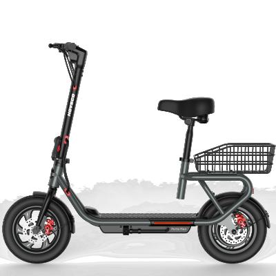 China 12-inch Foldable Electric Scooter with Front & Rear Dual Suspension, Rear Seat & Cargo Basket for Commuting & Shopping for sale