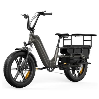 China Utility Fat Tire Electric Cargo Bike with Rear Rack Long Range Ebike for Delivery and Family Use 250W for sale