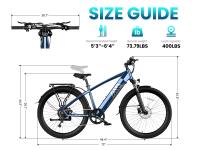 China M712 27.5'' Retro Electric Bike with 750W Rear Hub Motor 15ah Battery 48v 500W Electronic Commuting/Mountain Riding for Adults for sale