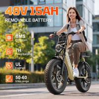 China TST Carbon Steel Frame Electric Bike for Adults 250W for Rear Hub Motor 60 Miles Fat Tire Yellow for sale