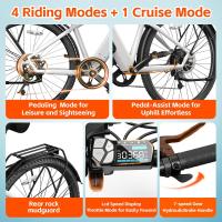 China TST M612 Adult City Electric Bike 500W Brushless Rear Hub Motor 36V 7.8Ah Lithium Battery 7-Speed LCD Display Metal Frame for sale