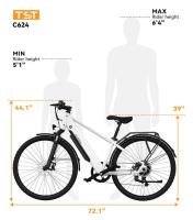 China TST M614 250W Electric City Bike for Adults 36V/10.4Ah Removable Battery 7 Speed Steel Frame Electric City Bike for Urban Use for sale